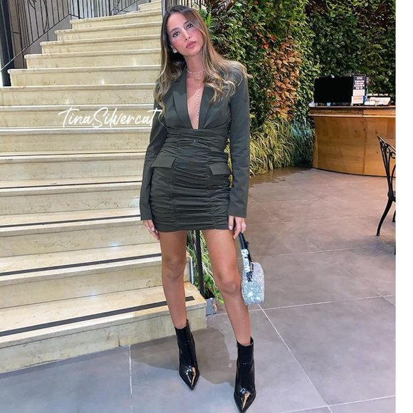 Zara | Dresses | Bloggers Fave Zara Blazer Mini Dress Green Nwt | Poshmark